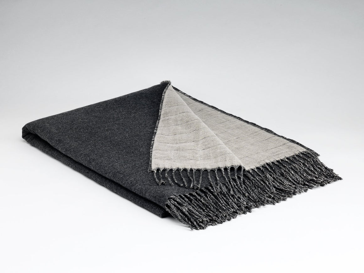 McNutt of Donegal Linen and Wool Blend Blanket/Throw Reversible